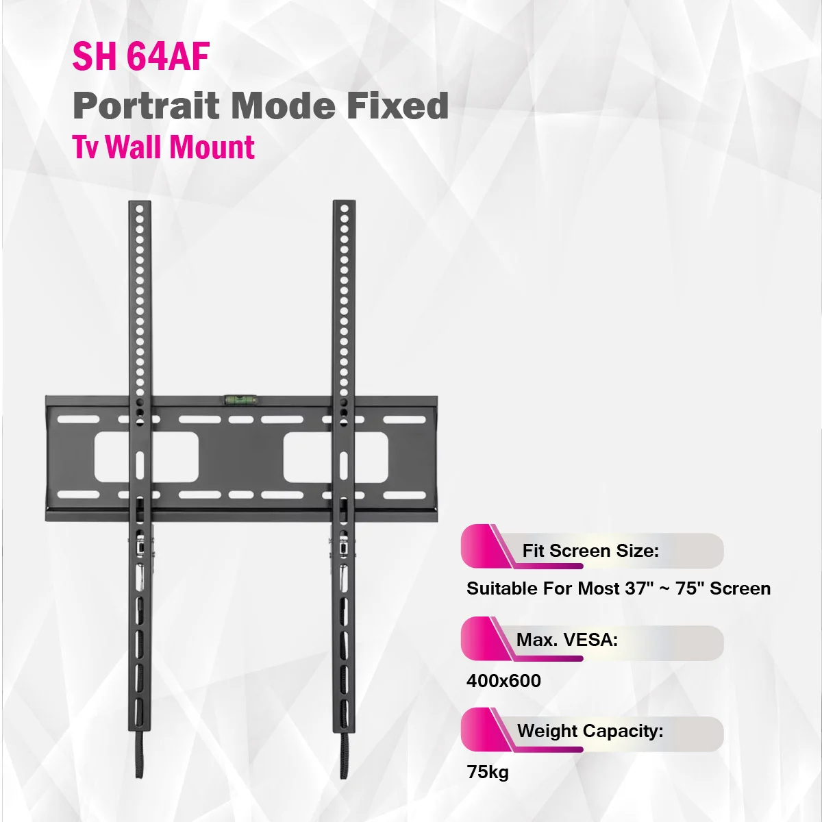 Portrait Mode Fixed Tv Wall Mount