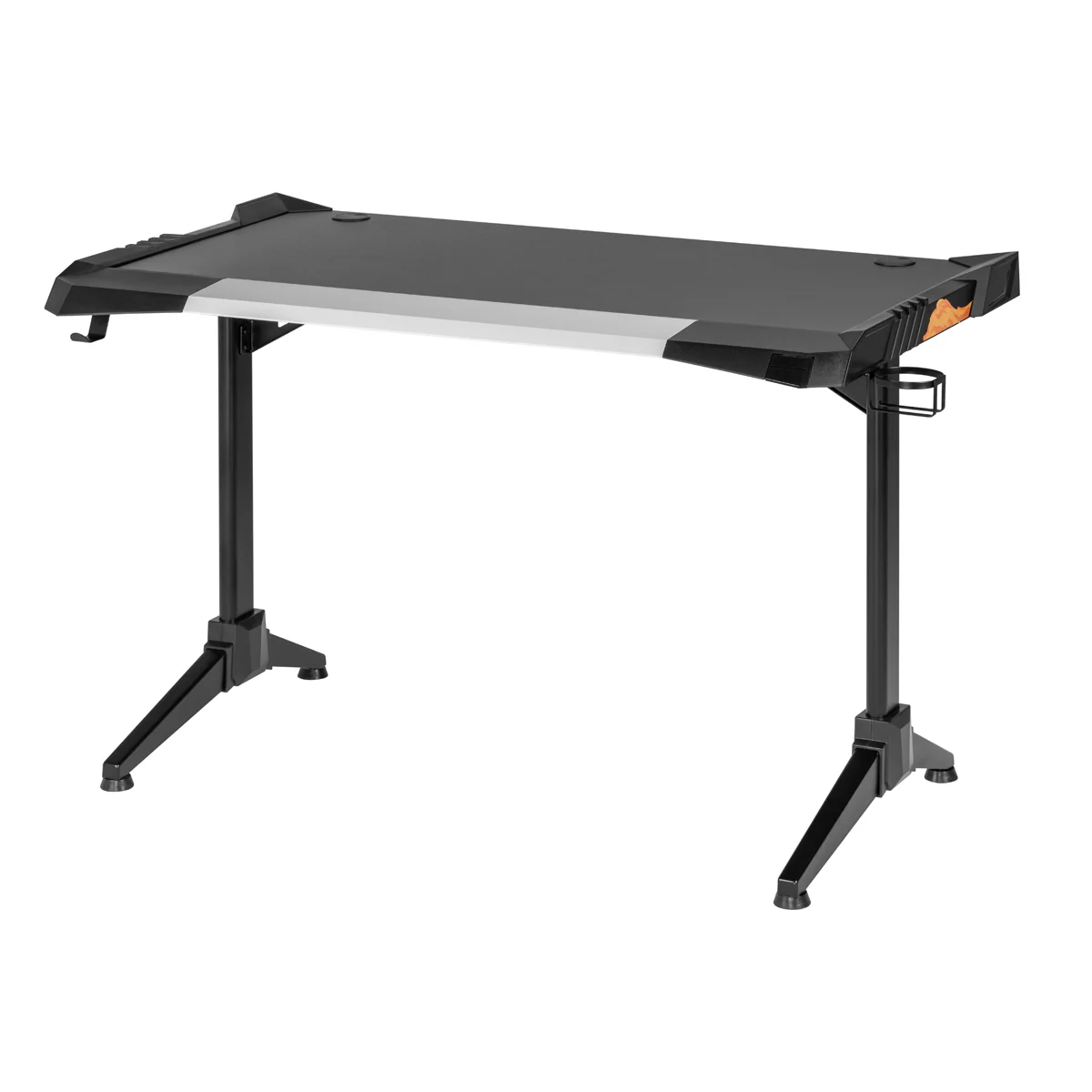 Deluxe RGB Lighting Gaming Desk With Steel Frame
