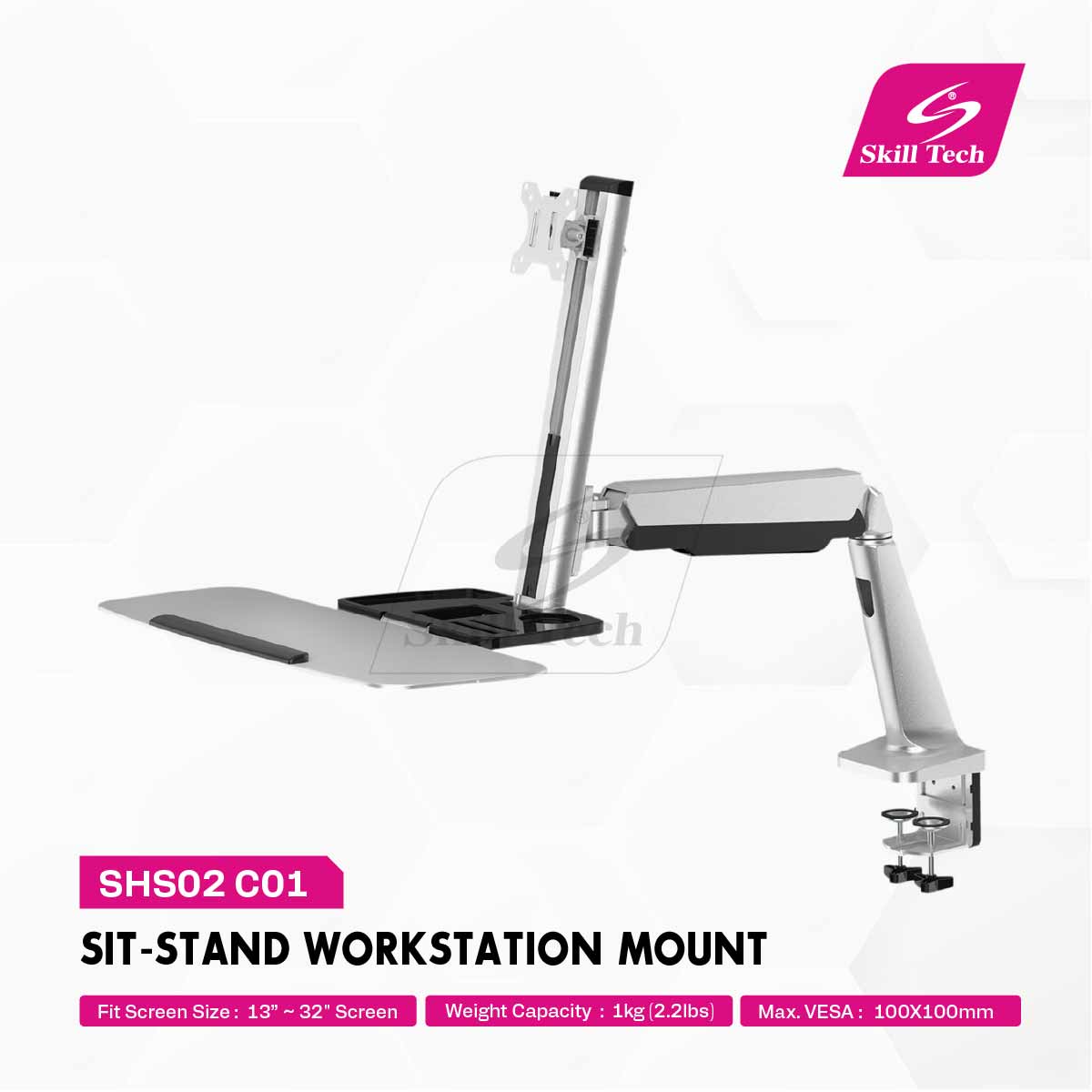 Monitor Arm Adjustable, Ergonomic & Space-Saving Solution