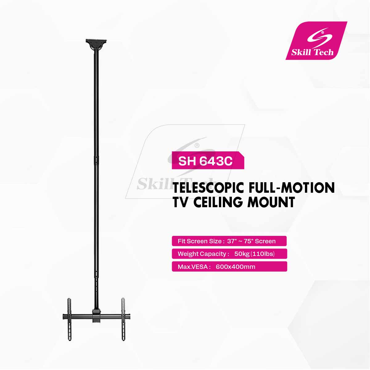 Telescopic Full-Motion Tv Ceiling Mount
